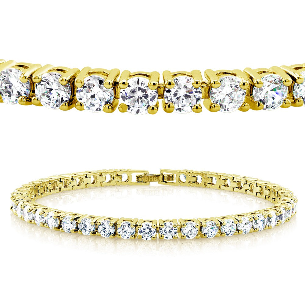 Premium 18k Gold Plated Cubic Zirconia Classic Tennis Bracelet